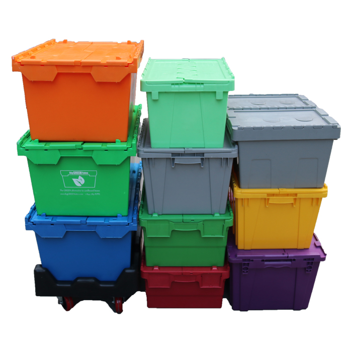Plastic Oil Totes Folding Storage Bins Stacking Containers With Lids ...